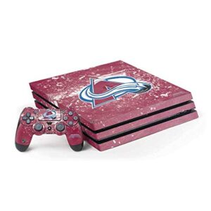 skinit decal gaming skin compatible with ps4 pro console and controller bundle - officially licensed nhl colorado avalanche frozen design