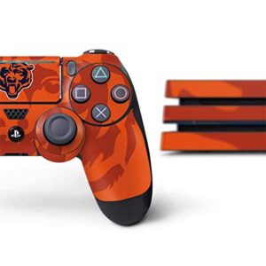 Skinit Decal Gaming Skin Compatible with PS4 Pro Console and Controller Bundle - Officially Licensed NFL Chicago Bears Double Vision Design