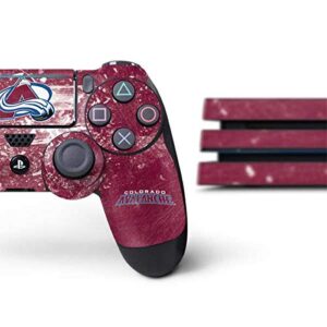 Skinit Decal Gaming Skin Compatible with PS4 Pro Console and Controller Bundle - Officially Licensed NHL Colorado Avalanche Frozen Design