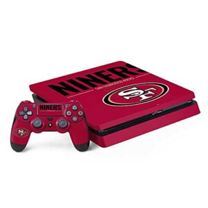 skinit decal gaming skin compatible with ps4 slim bundle - officially licensed nfl san francisco 49ers team motto design