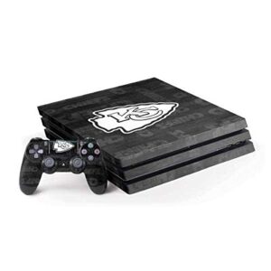 skinit decal gaming skin compatible with ps4 pro console and controller bundle - officially licensed nfl kansas city chiefs black & white design