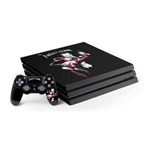 skinit decal gaming skin compatible with ps4 pro console and controller bundle - officially licensed warner bros harley quinn and the joker design