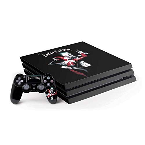 Skinit Decal Gaming Skin Compatible with PS4 Pro Console and Controller Bundle - Officially Licensed Warner Bros Harley Quinn and The Joker Design