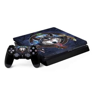 skinit decal gaming skin compatible with ps4 slim bundle - officially licensed tate and co. wolf symbols design