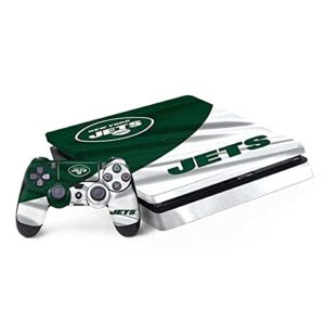 skinit decal gaming skin compatible with ps4 slim bundle - officially licensed nfl new york jets design