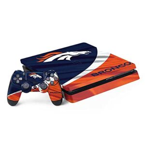 skinit decal gaming skin compatible with ps4 slim bundle - officially licensed nfl denver broncos design