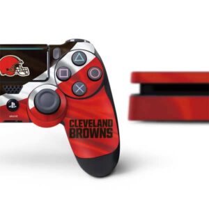 Skinit Decal Gaming Skin Compatible with PS4 Slim Bundle - Officially Licensed NFL Cleveland Browns Design