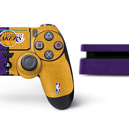 Skinit Decal Gaming Skin Compatible with PS4 Slim Bundle - Officially Licensed NBA Los Angeles Lakers Canvas Design