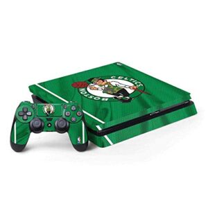 skinit decal gaming skin compatible with ps4 slim bundle - officially licensed nba boston celtics design