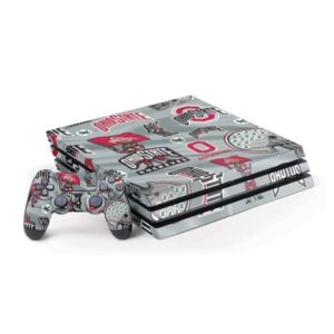 skinit decal gaming skin compatible with ps4 pro console and controller bundle - officially licensed ohio state university ohio state pattern design