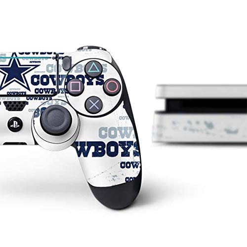 Skinit Decal Gaming Skin Compatible with PS4 Slim Bundle - Officially Licensed NFL Dallas Cowboys Blue Blast Design