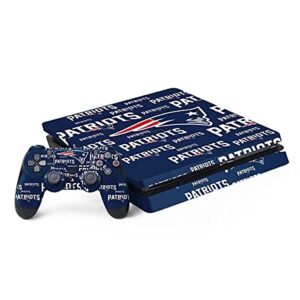 skinit decal gaming skin compatible with ps4 slim bundle - officially licensed nfl new england patriots blast design