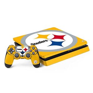 skinit decal gaming skin compatible with ps4 slim bundle - officially licensed nfl pittsburgh steelers large logo design