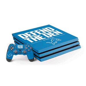 skinit decal gaming skin compatible with ps4 pro console and controller bundle - officially licensed nfl detroit lions team motto design