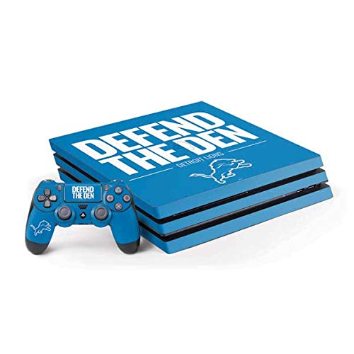 Skinit Decal Gaming Skin Compatible with PS4 Pro Console and Controller Bundle - Officially Licensed NFL Detroit Lions Team Motto Design