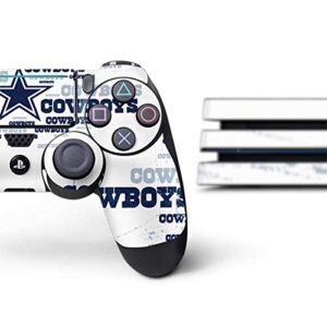 Skinit Decal Gaming Skin Compatible with PS4 Pro Console and Controller Bundle - Officially Licensed NFL Dallas Cowboys Blue Blast Design