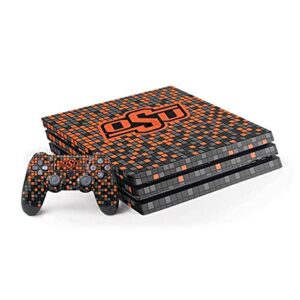 skinit decal gaming skin compatible with ps4 pro console and controller bundle - officially licensed college osu oklahoma state digi design