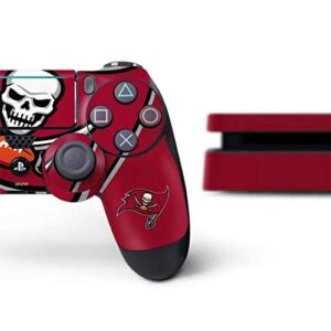 Skinit Decal Gaming Skin Compatible with PS4 Slim Bundle - Officially Licensed NFL Tampa Bay Buccaneers Large Logo Design