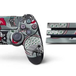 Skinit Decal Gaming Skin Compatible with PS4 Pro Console and Controller Bundle - Officially Licensed Ohio State University Ohio State Pattern Design