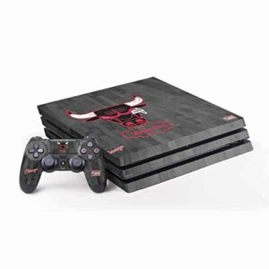 skinit decal gaming skin compatible with ps4 pro console and controller bundle - officially licensed nba chicago bulls hardwood classics design