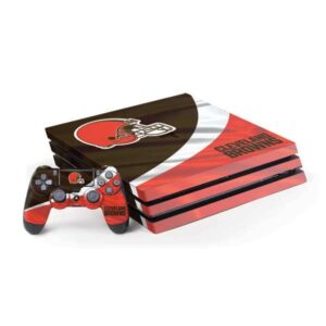 skinit decal gaming skin compatible with ps4 pro console and controller bundle - officially licensed nfl cleveland browns design