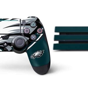 Skinit Decal Gaming Skin Compatible with PS4 Pro Console and Controller Bundle - Officially Licensed NFL Philadelphia Eagles Large Logo Design