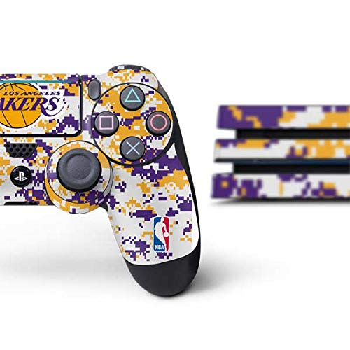 Skinit Decal Gaming Skin Compatible with PS4 Pro Console and Controller Bundle - Officially Licensed NBA Los Angeles Lakers Digi Camo Design