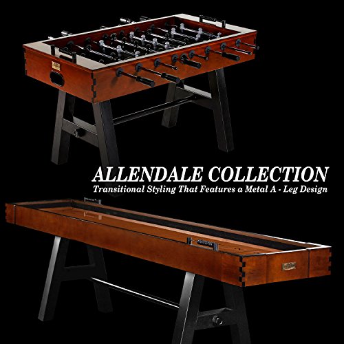 Barrington Billiards 9' Allendale Shuffleboard Table With Scratch-Resistant Playfield and 8 Puck Set