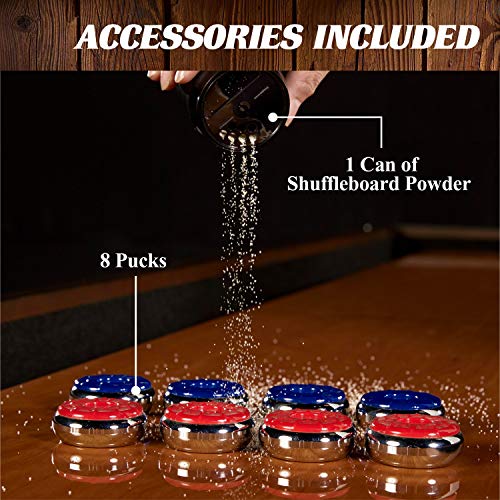 Barrington Billiards 9' Allendale Shuffleboard Table With Scratch-Resistant Playfield and 8 Puck Set