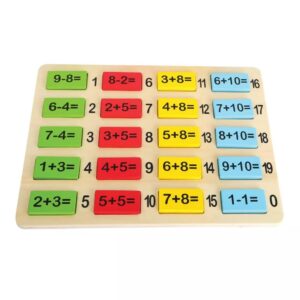 small foot wooden toys math tiles for learning addition and subtracting number fun early educational toy designed for children 3+, multi (10716)