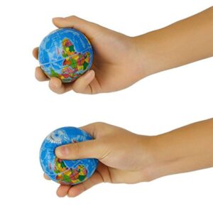 Sohapy 2.48'' Mini Squeezable Globe Stress Balls,Tension Reliver Balls,Party Favor,Soft PU Globe Ball,Earth Pattern,Party Toys (6 PCS)