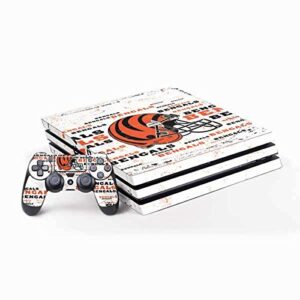 skinit decal gaming skin compatible with ps4 pro console and controller bundle - officially licensed nfl cincinnati bengals - blast design