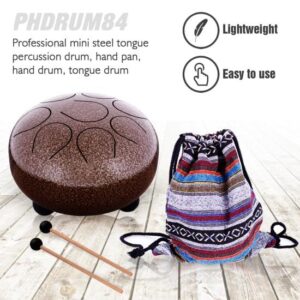 Pyle Professional Pan Drum, Steel Drum, Steel Pan Drum Music, Finger Steel Drums, Jamaican Drum, Harmonic Handpan, Includes Rubber Musical Mallet and Travel Bag (PHDRUM84)