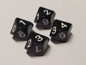 quempire spindown d10 dice (4 pack) great for magic: the gathering