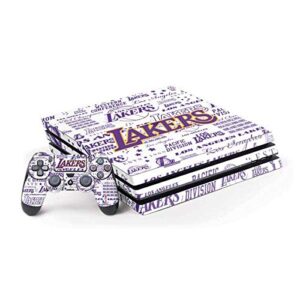 skinit decal gaming skin compatible with ps4 pro console and controller bundle - officially licensed nba la lakers historic blast design