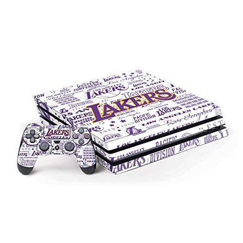 Skinit Decal Gaming Skin Compatible with PS4 Pro Console and Controller Bundle - Officially Licensed NBA LA Lakers Historic Blast Design