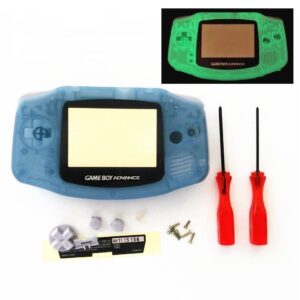 new replacement full housing shell cover case pack backlight backlit for gameboy advance gba repair part-luminous blue edition