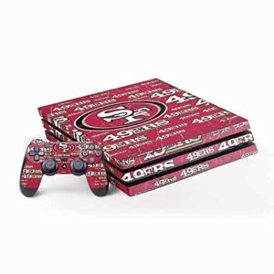 skinit decal gaming skin compatible with ps4 pro console and controller bundle - officially licensed nfl san francisco 49ers blast design