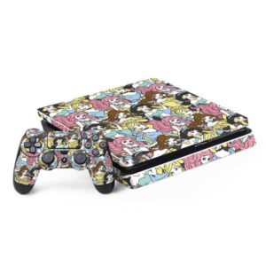 skinit decal gaming skin compatible with ps4 slim bundle - officially licensed disney princess disney princesses pattern design