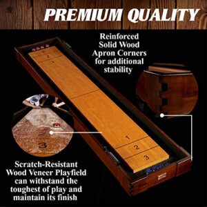 Barrington Billiards 9' Allendale Shuffleboard Table With Scratch-Resistant Playfield and 8 Puck Set