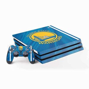 skinit decal gaming skin compatible with ps4 pro console and controller bundle - officially licensed nba golden state warriors jersey design