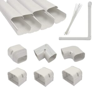 jeacent 3"w 11.3ft pvc ac line set cover kit tubing cover for mini split, central air conditioner, heat pump