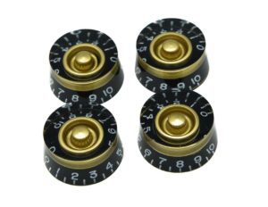 dopro 4x metric lp black with gold custom guitar speed dial knobs control knobs for epi les paul/import guitar bass w/coarse 5.8mm split pots