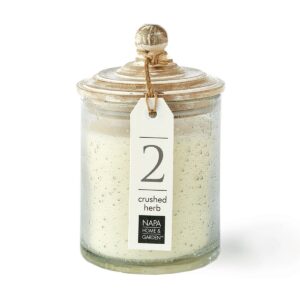 crushed herb gray oak soy wax scented jar candle by napa home