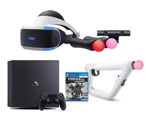 playstation vr starter bundle 3 items: vr starter bundle, psvr aim controller farpoint bundle, playstation 4 pro console