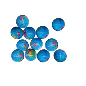 Sohapy 2.48'' Mini Squeezable Globe Stress Balls,Tension Reliver Balls,Party Favor,Soft PU Globe Ball,Earth Pattern,Party Toys (6 PCS)