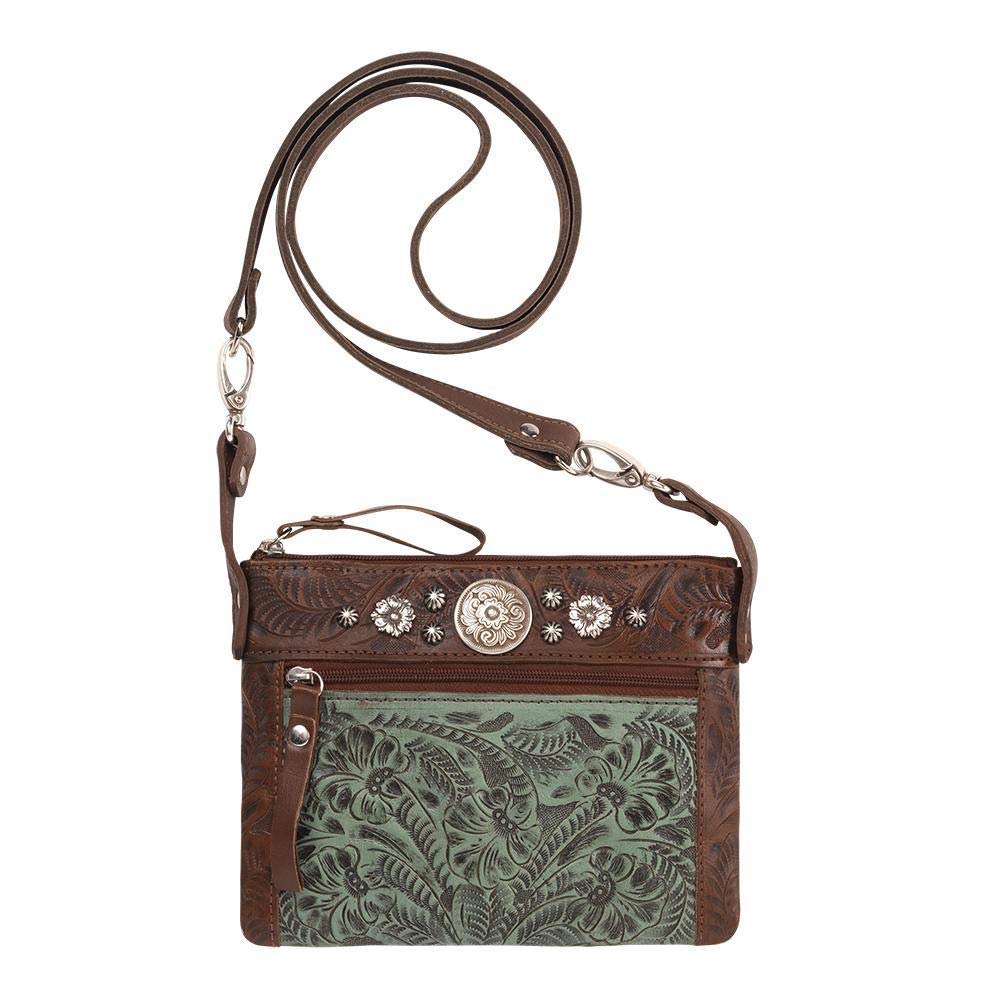 American West Women's Turquoise Trail Rider Crossbody Purse Turquoise One Size