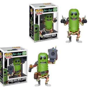 Funko Pop Animation Rick & Morty Pickle Rick, Pickle Rick (w/Laser) Vinyl Figures SET