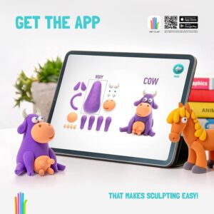 HEY CLAY Monsters - Colorful Kids Modeling Air-Dry Clay, 18 Cans with Fun Interactive App