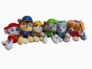 paw patrol 6" plush toy set of 6 characters marshall skye everest rocky rubble chase